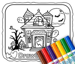 coloring_page_haunted_house_color – Draw So Cute