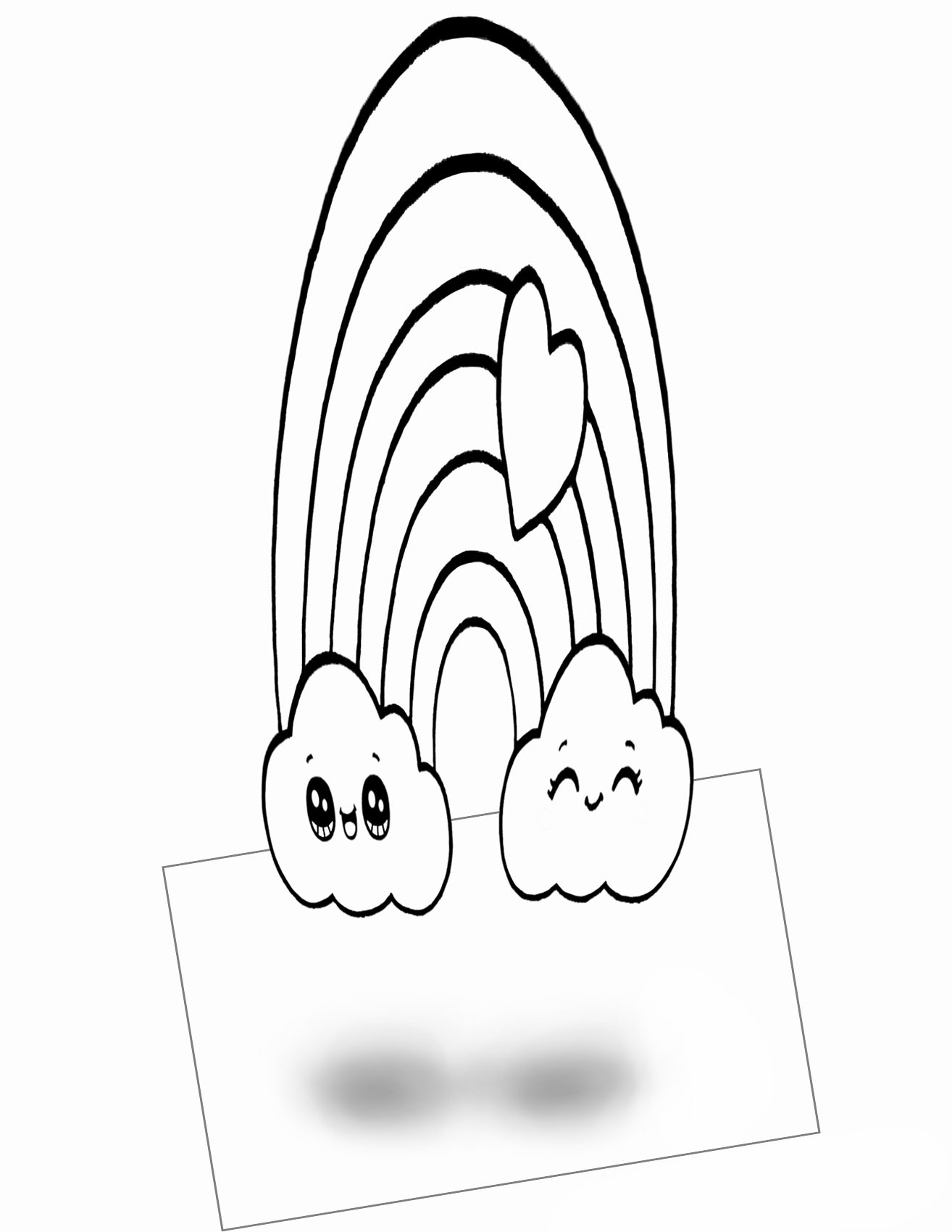 Clouds_Rainbow_Illusion_BW – Draw So Cute